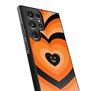 Halloween Hearts Personalized Black Rubber Phone Case Compatible With Samsung Galaxy S25 S25+ S25 Ultra S24 S24+ S24 Ultra S24FE, S23 FE S23+ Ultra S22 S22+