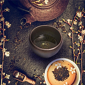 Yan Hou Tang Tang Dynasty Style Tenmoku JianZhan Chinese Teacup Soup Bowl Coffee Mug - 120ml 5.5oz Ping Rabbit Fur Coat Spot EGG Style Clay Ceramic Parijat Handicraft Designer Ceremony