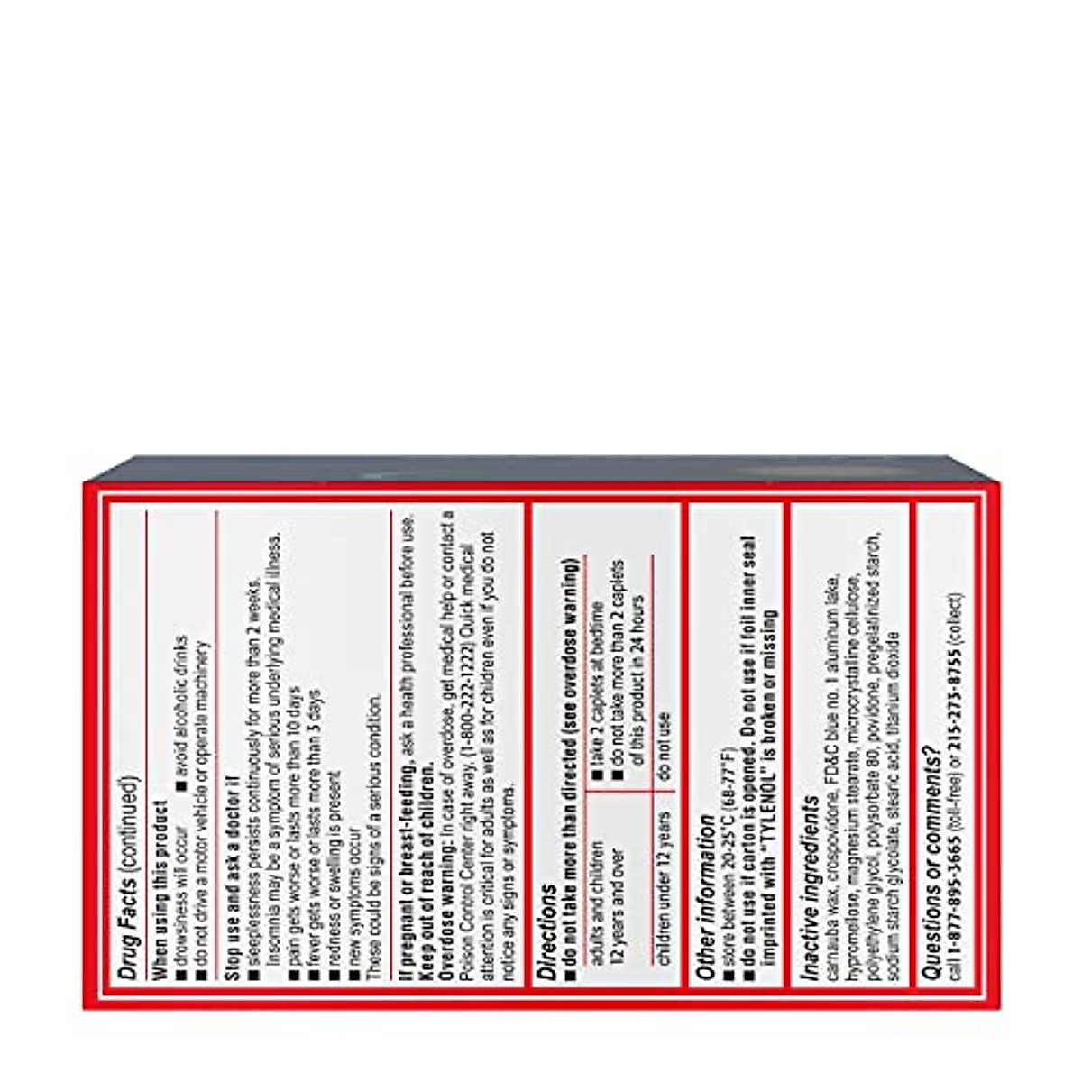 Tylenol PM Extra Strength Nighttime Pain Reliever & Sleep Aid Caplets, 500 mg Acetaminophen & 25 mg Diphenhydramine HCl, Relief for Nighttime Aches & Pains, Non-Habit Forming, 150 ct