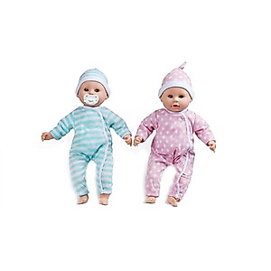 Melissa & Doug Mine to Love Twins Luke & Lucy 15” Light Skin-Tone Boy and Girl Baby Dolls with Rompers, Caps, Pacifiers - Twin Baby Dolls, First Baby Dolls For Toddlers 18 Months And Up