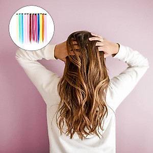 LALAFINA 48 Pcs Hair Extension Clip One-piece Hair Clip Long Hair Clip Seamless Hair Clip Colorful Hair Clip