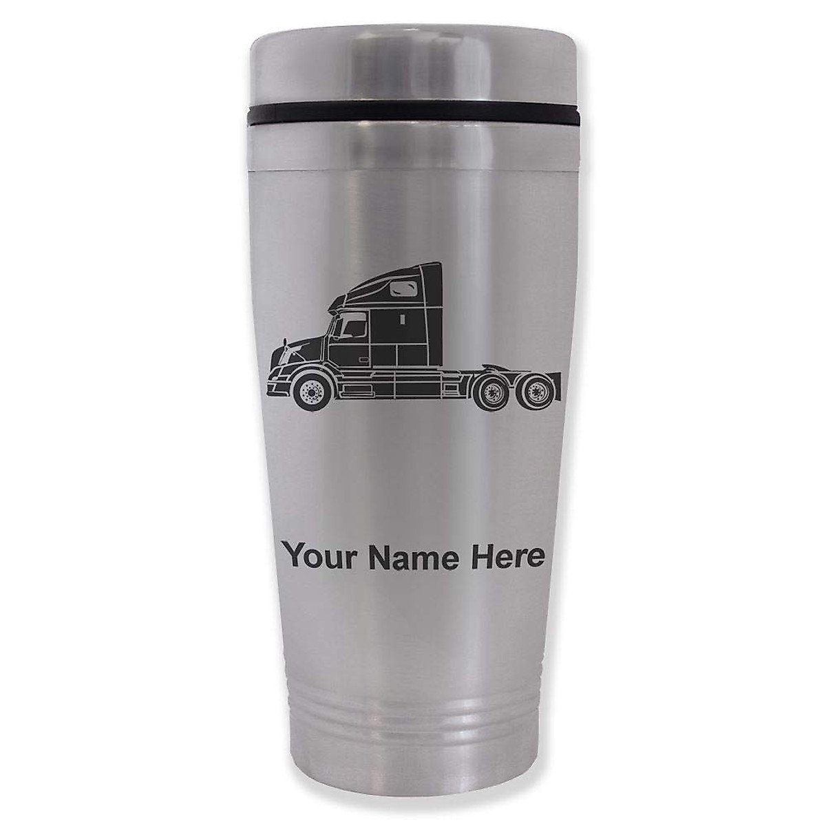LaserGram 16oz Commuter Mug, Truck Cab, Personalized Engraving Included