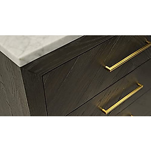 Avery 36-inch Bathroom Vanity (Carrara/Dark Oak): Includes Dark Oak Cabinet with Stunning Carrara Marble Countertop and White Ceramic Sink