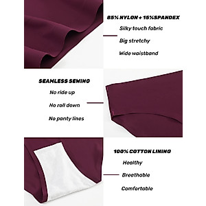 Caterlove Women's Seamless Underwear No Show Stretch Bikini Panties Silky Invisible Hipster 6 Pack (C, Large)