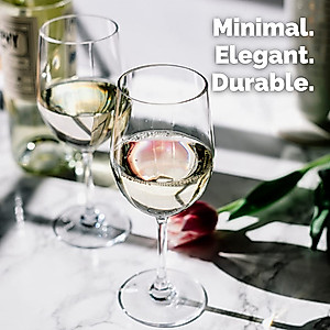 TaZa Outdoor Plastic Wine Glasses With Stem (12oz) | Unbreakable Tritan Stemware For Travel, Pool, Camping, Beach, Picnic, Everyday Use | Dishwasher Safe | Set of 4