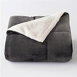 Cuddl Duds 50 X 60 Gray Charcoal Faux Fur Plush Cozy Soft Throw Blanket