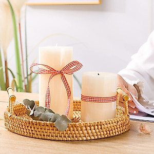 VGoodall Reddish-Orange Gingham Ribbon 3/8 x 50Yd Picnic Craft Ribbon Reddish-Orange Plaid Design for Hair Accessories Craft and Gift Wrapping Check Use for Baby Shower