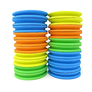 Honbay 20PCS 68mm/2.68inch Round Fishing Line Foam Spools, Fishing Line Fishing Rigs & Hooks Foam Boards, Fishing Line Storage Holder, Fishing Winding Boards - Random Colors