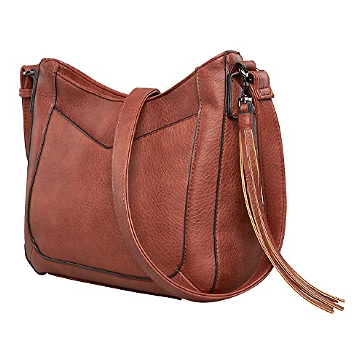 Concealed Carry Emery Crossbody with RFID Slim Wallet by Lady Conceal (Mahogany)