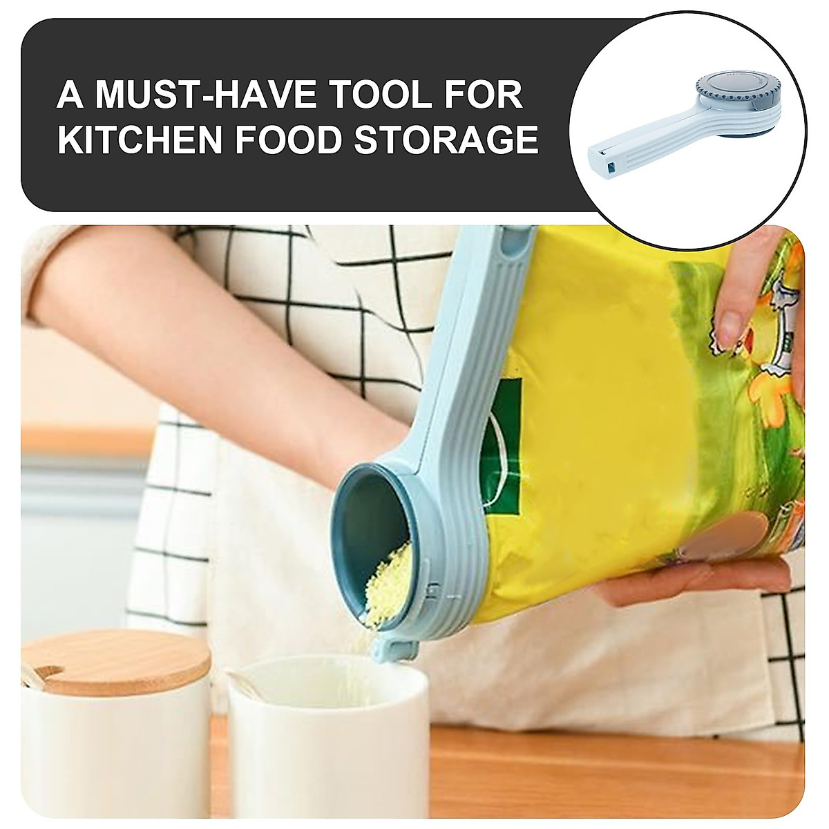 Hemoton 2Pcs Snack Bag Sealing Clips with Pour Spout,Reusable Food Storage Clamps for Chips and Snacks,Chip Bag Clip Airtight Bag Clip,Plastic Food Sealer Clips for Easy Pouring