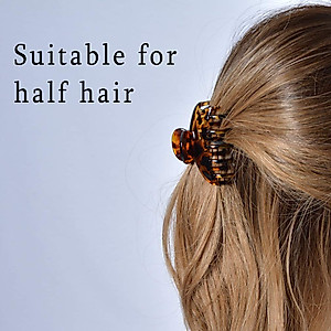 DEEKA 3 PCS 2.5 Inch Tortoise Shell Hair Claw Clips Double Row Teeth Plastic Hair Jaw Clips Hair Barrettes Thick Medium Thin Hair Clips for Women