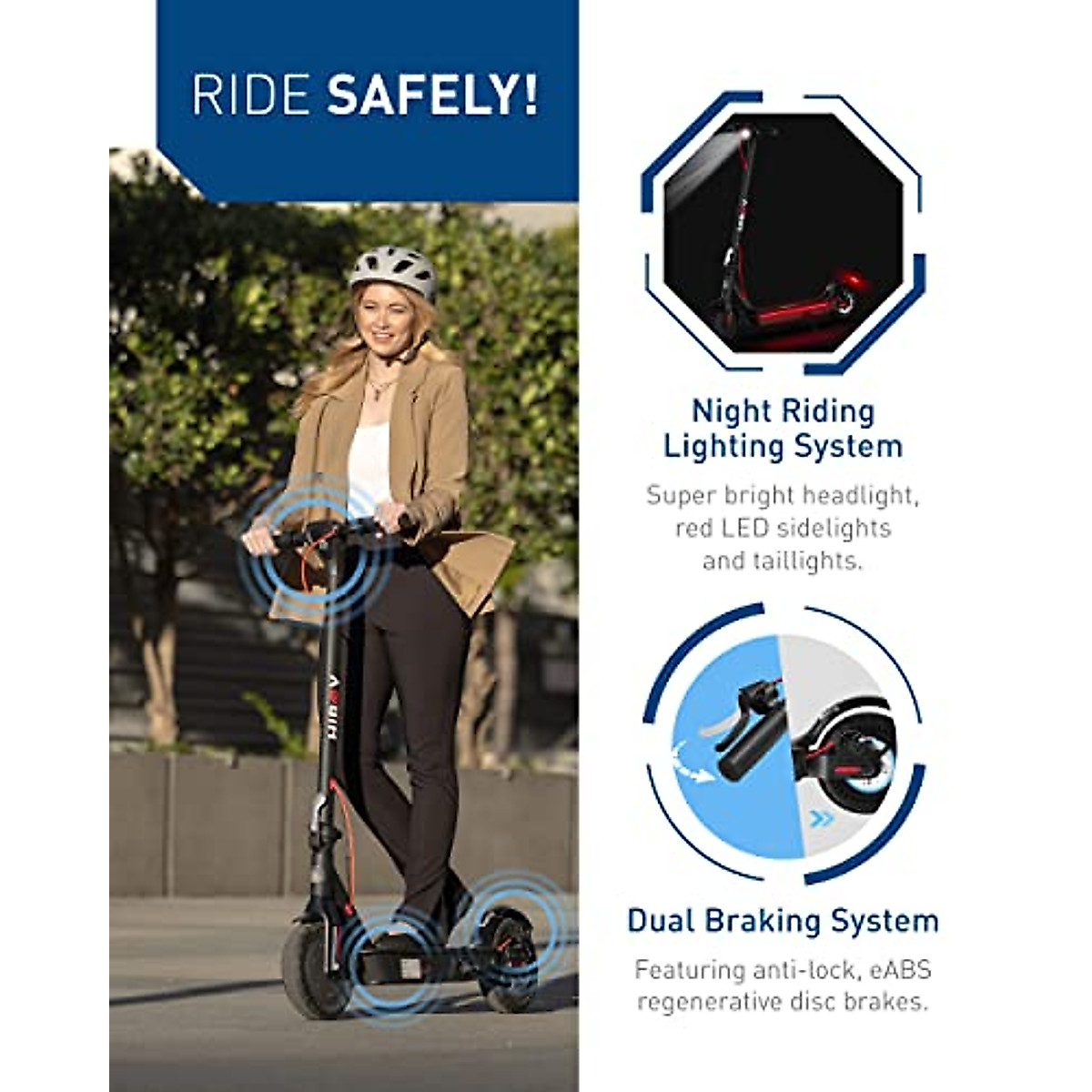 Hiboy KS4 Pro Electric Scooter with 500W Motor, 19 MPH 25 Miles Range, 8"-10" Tires Electric Scooter Adults, Portable Folding Commuting E-Scooter with Double Braking System and Hiboy App