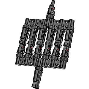 Jtron Solar Branch Connectors Branch Y Connector in Pair MMMMMMF+FFFFFFM for Parallel Connection Between Solar Panels (6)
