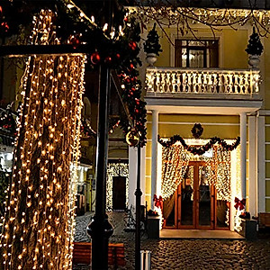 JMEXSUSS 800 LED Christmas Lights Outdoor Indoor String Lights with 8 Modes Warm White Christmas Tree Lights Plug in for Patio Garden Tree Party Yard Decoration