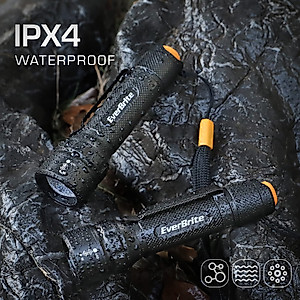 EverBrite 2-Pack 150 Lumens Super Small Mini LED Flashlight, Zoomable Flashlight with Lanyard&Clip, 3 Modes, IPX4 Waterproof, for Camping Hiking, Emergency, EDC, Survival Use, 2 AA Batteries Included