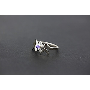 CaliRoseJewelry Sterling Silver Aquarius Zodiac Ring for Women with February Birthstone (Size 4.5)