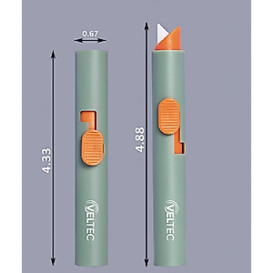 Veltec Cutter, Retractable Ceramic Blade, Safety Box Cutter Utility Knife, Locking Blade, Stays Sharp Up To 10X Longer Than Steel Blades (Green + Black)