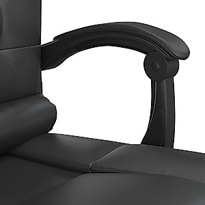 Home Office Chair, Ergonomic Office Chair, Massage Reclining Office Chair Black Faux Leather Suitable for Home Office