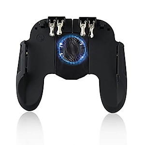 Mobile Game Controller with Cooling Fan/Phone Holder, Phone Gamepad For Tomoda L1R1 Mobile Triggers For 4.7”-6.5” iOS Android Phones