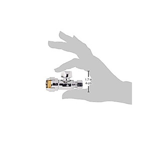 SharkBite 1/2 x 3/8 Inch Compression Straight Stop Valve, Quarter Turn, Push to Connect Brass Plumbing Fitting, PEX Pipe, Copper, CPVC, PE-RT, HDPE, 23037-0000LF