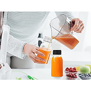 4 OZ Plastic Juice Bottles, Reusable Bulk Beverage Containers, Comes Black lid, for Juice, Milk and Other Beverages, 10 Pcs.