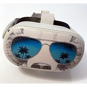 Bear with Sunglasses Decal for Quest 2 VR Headset - Meta/Oculus - Glossy Vinyl Sticker