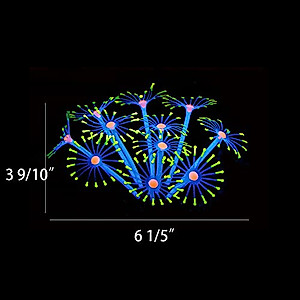 Danmu Glowing Effect Silicone Aquarium Decorations Fish Tank Decoration Coral Aquarium Decorations 4 Pack