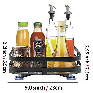 9" Square Steel Lazy Susan Rotating Turntable Food Storage Container Tray for Kitchen Cabinet Pantry Fridge Cupboards Counter Organizing, Fully Rotating Organizer for Spices, Condiments, Makeup