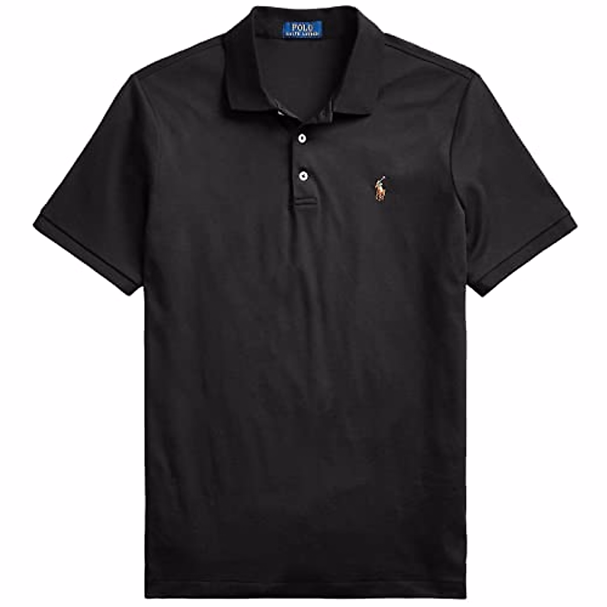 Polo Ralph Lauren Men's Big and Tall Short Sleeve Pima Soft-Touch Polo Shirt (2XLT, BlackSigPny)
