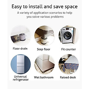 Mswinnie Round Bed Furniture Risers 1 Inch Adjustable Stackable Furniture Lifts Risers，Heightening 1" or 2" for Bed Frame, Desk, Table, Sofa, Couch, Chair, Supports Up to 1,300 lbs, Gray Pack of 4