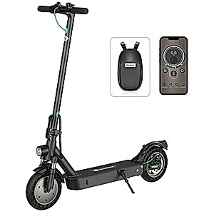 isinwheel S9MAX Electric Scooter, 500W Motor, Up to 22 Miles Range, Top Speed 21.7 MPH, 10-inch Solid Tires, Electric Scooter Adults with Front and Rear Dual Suspension, Dual Braking System & App
