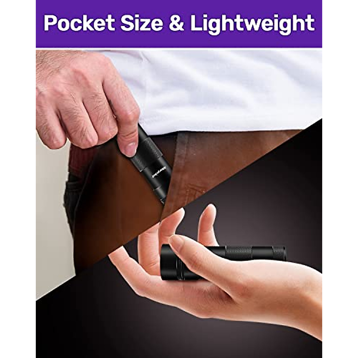 morpilot Blacklight Flashlights uv Flashlight: 12 Led 395nm 2 Pcs Black Light Flashlight Mini, Pet Urine Detector Light for Dog/Cat, Dry Stains, Resin Curing, Bed Bug