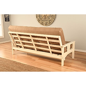 Kodiak Furniture Monterey Frame with Linen Fabric Mattress in Antique White/Blue