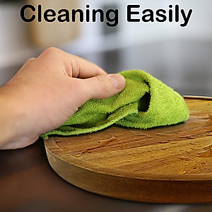 9" Acacia Wood Lazy Susan Organizer Kitchen Turntable for Cabinet Pantry Table Organization