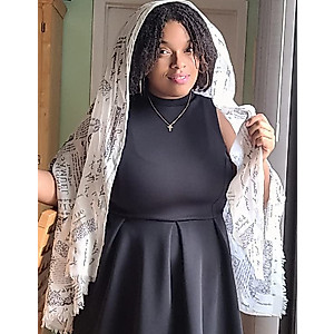 Protection Christian Prayer Shawl - Prayer Scarf with Bible Verses about God's Protection, Off- White Meditation Shawl, Unique Christian Gifts