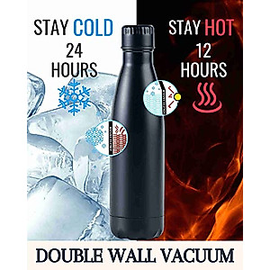 Chicago City Skyline Gifts, Chicago Gifts for Chicago Lovers, Skyline Map 17oz/500ml Stainless Steel Insulated Water Bottle, Perfect for Birthday & Christmas