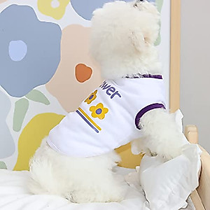 Pet Clothes for Small Dogs Boy Pet Print Shirts Breathable Summer Cotton Sleeveless T Shirt Comfortable Dog Shirts Breathable Dog Vest for Dogs Cats