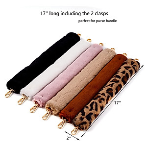 Xiazw Winter Warm Wide Purse Chain Strap Bag Handle Replacement for Handbag (White)