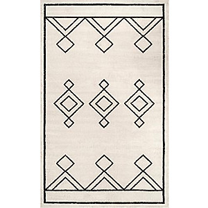 nuLOOM Saniyah Geometric Diamond Area Rug, 6' 7" x 9', Grey