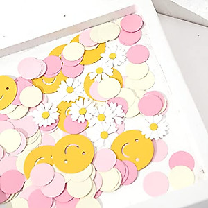Smile Daisy One Groovy Baby Confetti - Flower Child Confetti Decor, Two Groovy Baby Daisy Cake Smash Favor, Daisy Smile Table Confetti, Flower Power Theme Party Supplies