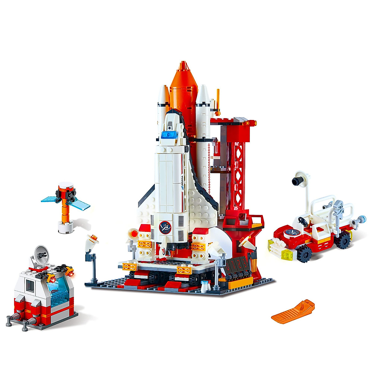 JSINMA City Space Shuttle Toys Building Sets with Astronaut Minifigures&Control Tower Building Kit Space Exploration Rocket Toy STEM Creative & Educational Gift for 6-12 Years Old Boys Girls (807 Pcs)