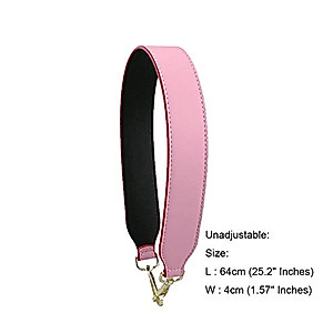 Simple Style Short Unadjustable Replacement Strap Handbags Strap Shoulder Strap PU Leather Strap for Handbags Purse Bag (Pink)