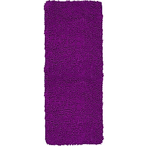 Lavish Home Memory Foam Shag Bath Mat (24x58), Purple