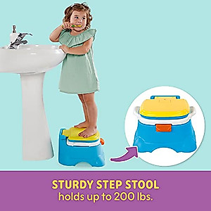 Sesame Street Cookie Monster Terrific 3-in-1 Potty Training Toilet Seat and Step Stool, Easy to Clean Design with Flush Handle and Sounds, Great for Travel, Perfect for Toddler Boys and Girls 1-3