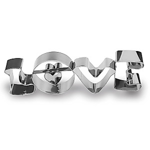 LOVE Cookie Cutter Set - Valentine Cookie Cutters,LOVE Shape Valentines Cookie Cutters for Baking,LOVE Set for Sandwich Cutter,Biscuit Cutter,Pastry Cutter(Valentines Day Cookie Cutters)
