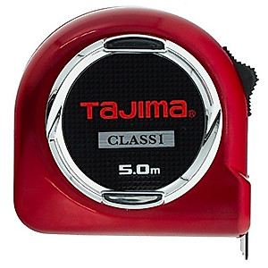 Tajima H1550MW Class 1"Hi Lock Measuring Tape, Red, 5 m x 25 mm