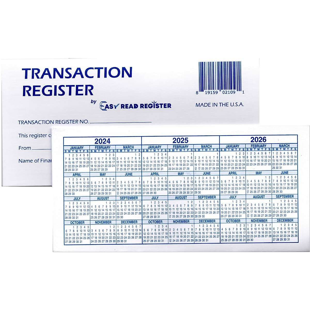 18 Pack Checkbook Registers for Personal Checkbook, Transaction Ledgers, 2022-2023-2024 Calendars