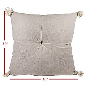 Foreside Home & Garden Taupe 30X30 Hand Woven Filled Oversized Pillow