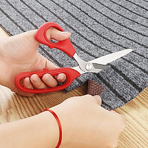 Vutyvve Left Handed Fabric Scissors for Cutting Fabric, Clothing, Textiles, Leather, 22cm Tailor's Scissors, Red