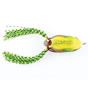 Scum Frog Launch Frog Topwater Bass Fishing Hollow Body Frog Lure with Weedless Hooks, Bullfrog , 5/8 oz